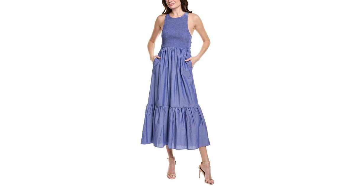 LaBiz Tie Back Maxi Dress in Blue | Lyst