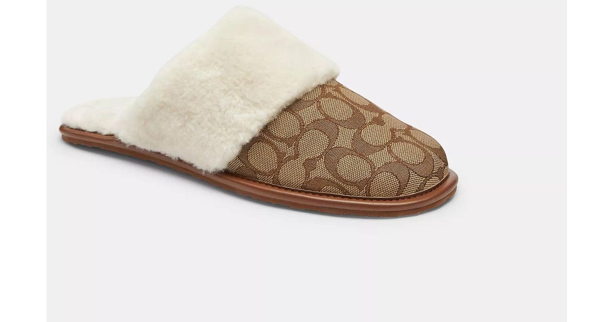 COACH Zena Slipper in Brown | Lyst
