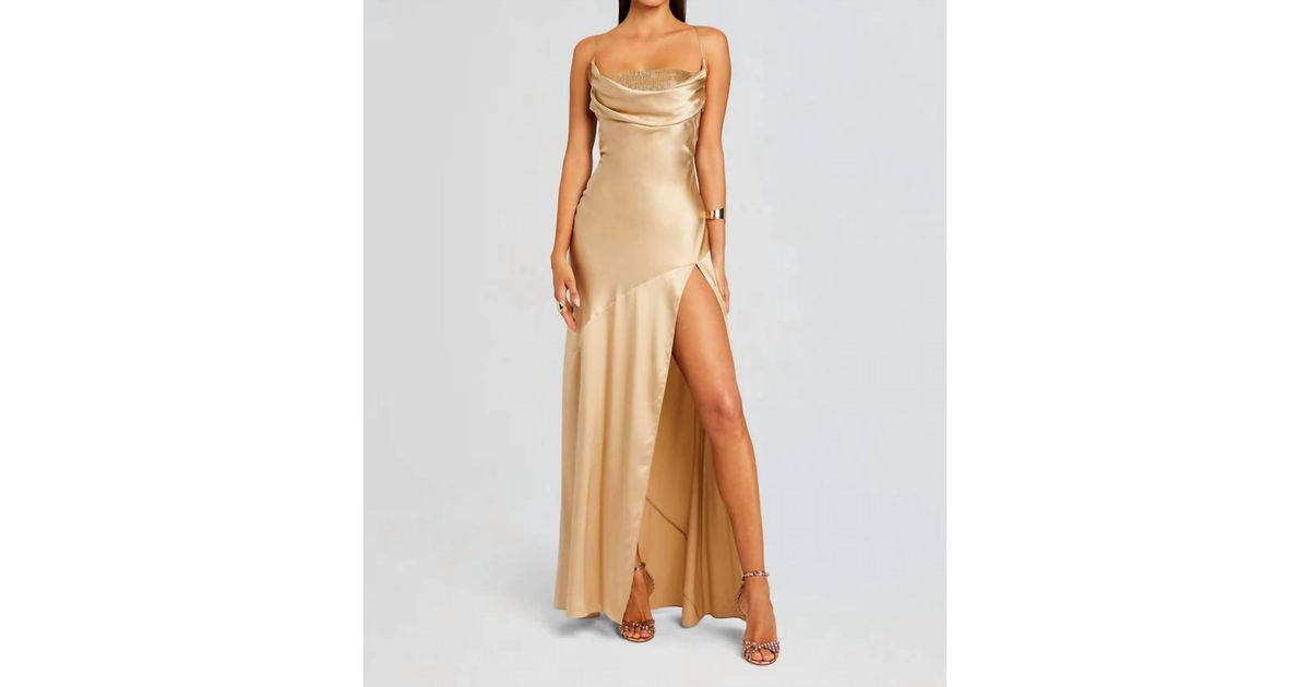 retroféte Emery Embellised Silk Dress in Metallic | Lyst