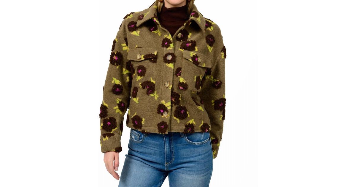 Ivy Jane Puff Floral Barn Jacket in Brown | Lyst
