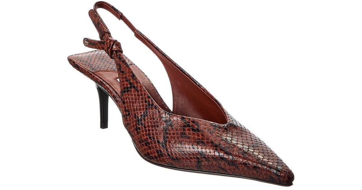 Jimmy Choo Camie 65 Snake-Embossed Leather Slingback Pump in Brown | Lyst