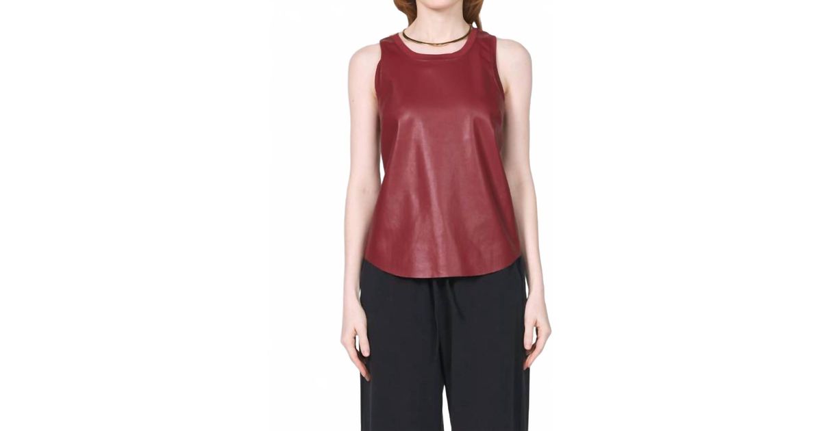 Another Love Carmela Vegan Leather Tank in Red | Lyst