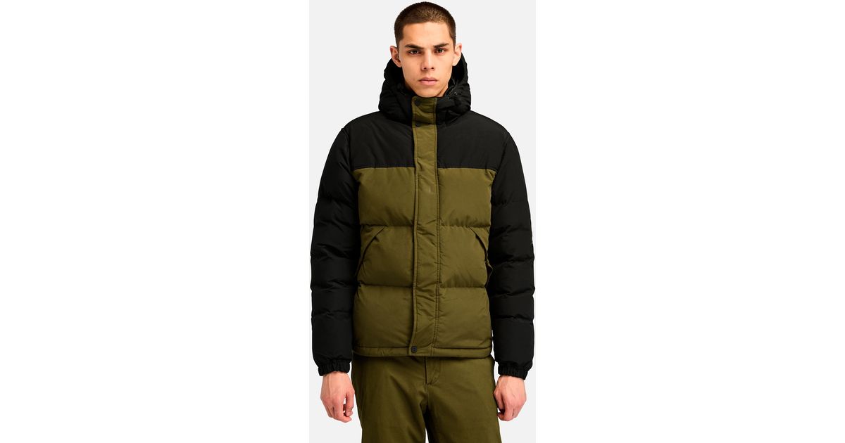 Timberland Puffer Hooded Jacket in Green for Men | Lyst
