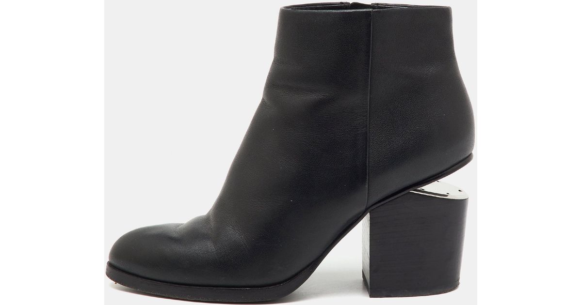 Alexander Wang Leather Gabi Ankle Length Boots in Black | Lyst
