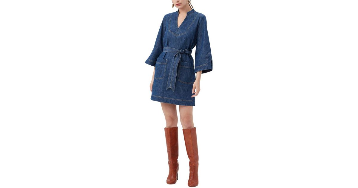 Trina Turk Otis Denim Mini Dress in Blue | Lyst