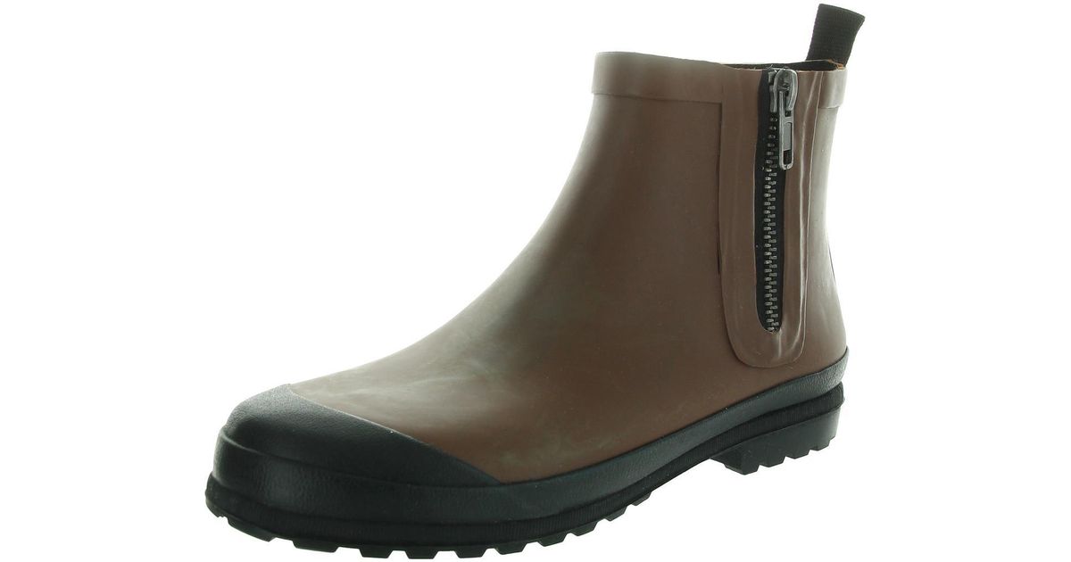Madewell Zip Up Rain Boot Zipper Rubber Rain Boots in Brown | Lyst