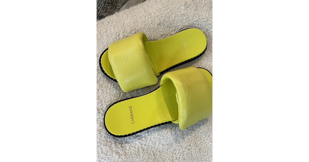 Carrano Amara Slide Sandal in Yellow | Lyst