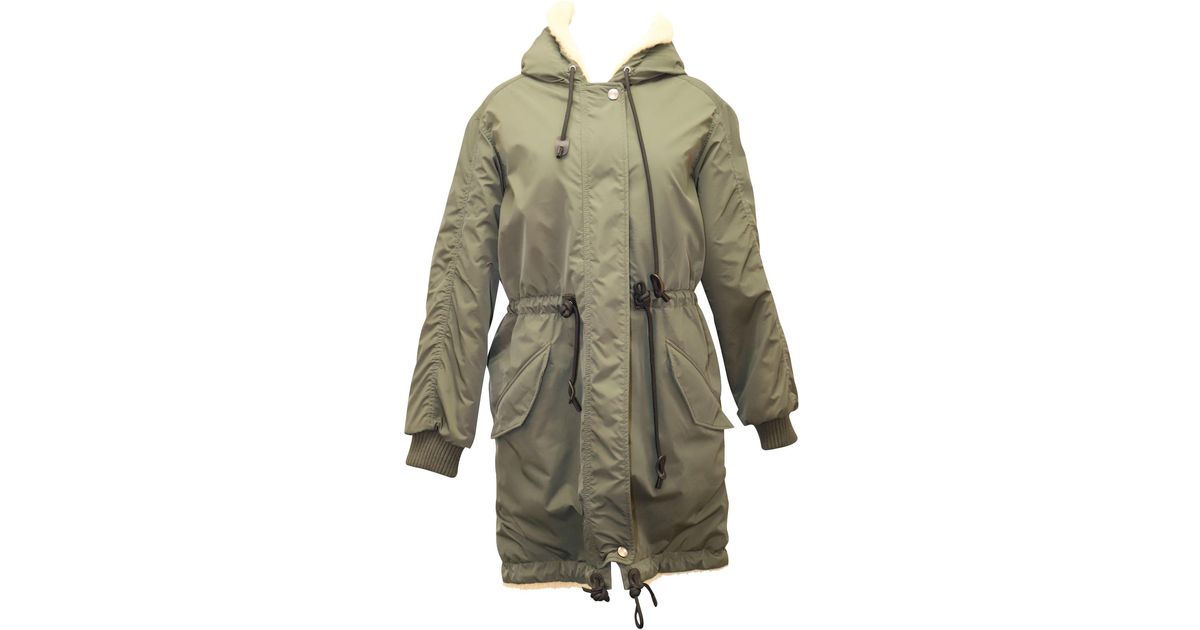 COACH 1941 Shearling Reversible Parka in Green | Lyst