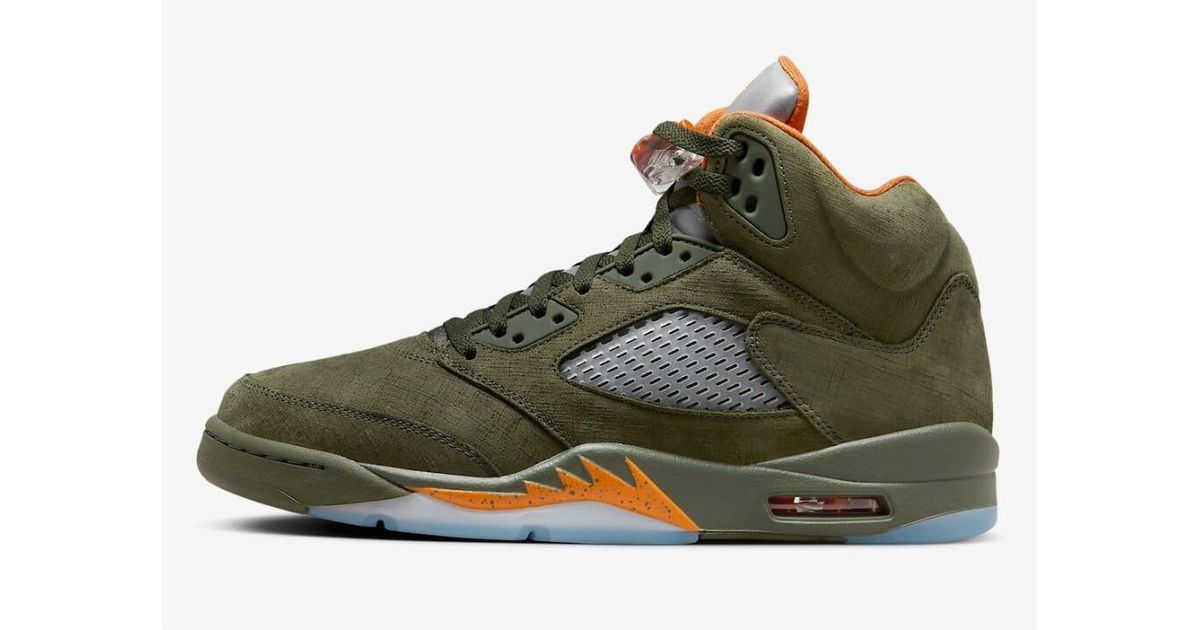 Nike Air Jordan 5 Retro Army Olive/solar Orange Dd0587-308 in Green for ...