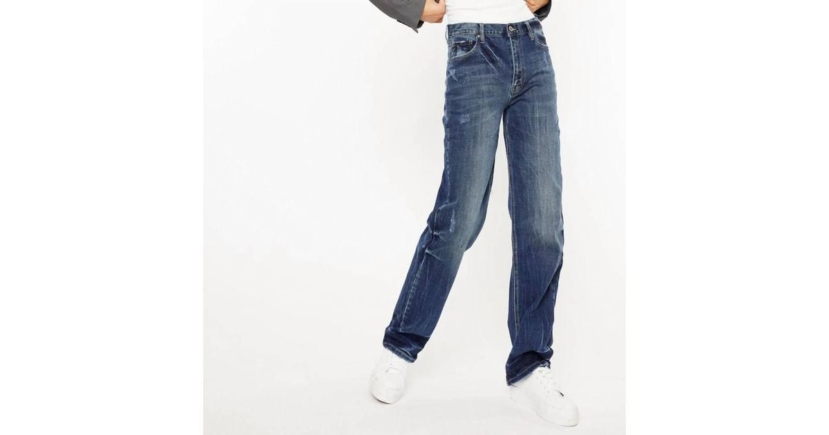 Kancan High Rise Relaxed "Dad" Fit Jeans in Blue | Lyst