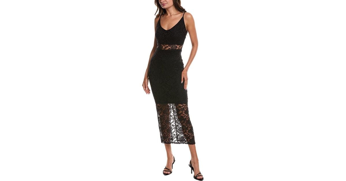 Bebe Lace Spaghetti Strap Maxi Dress in Black | Lyst