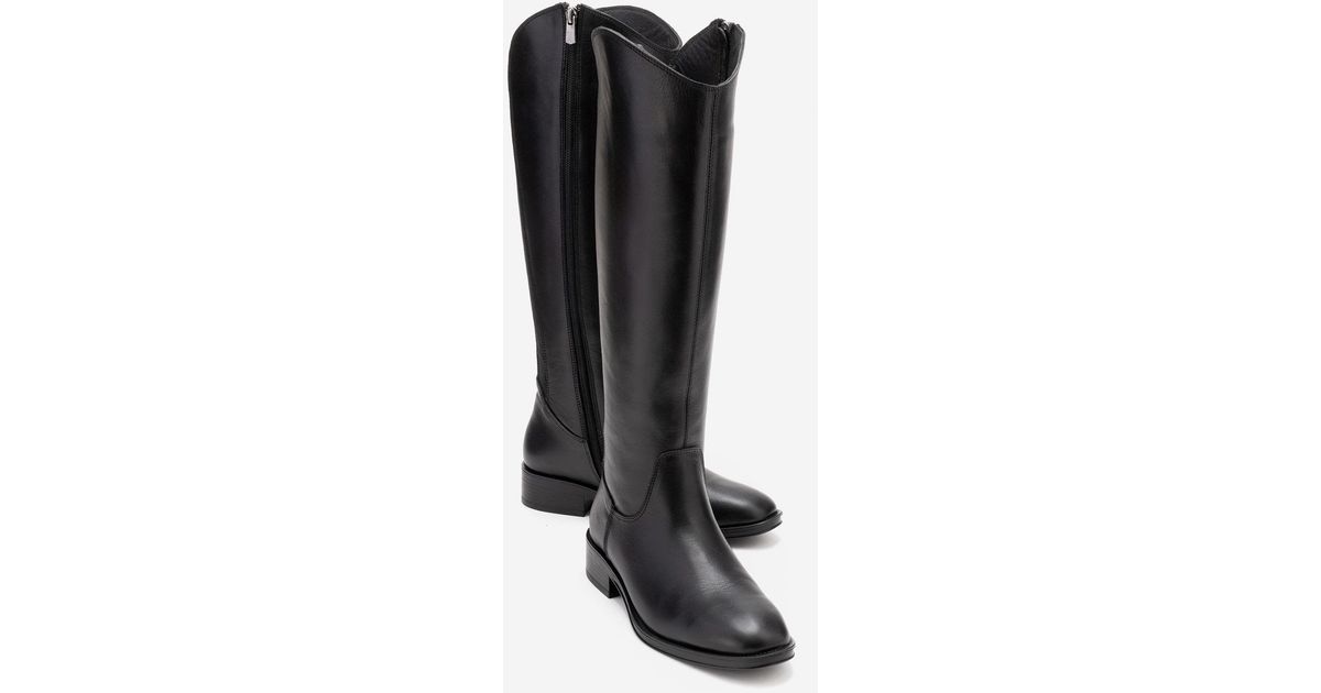 Forever & Always Shoes Ruiz Leather Knee High Boot in Black | Lyst