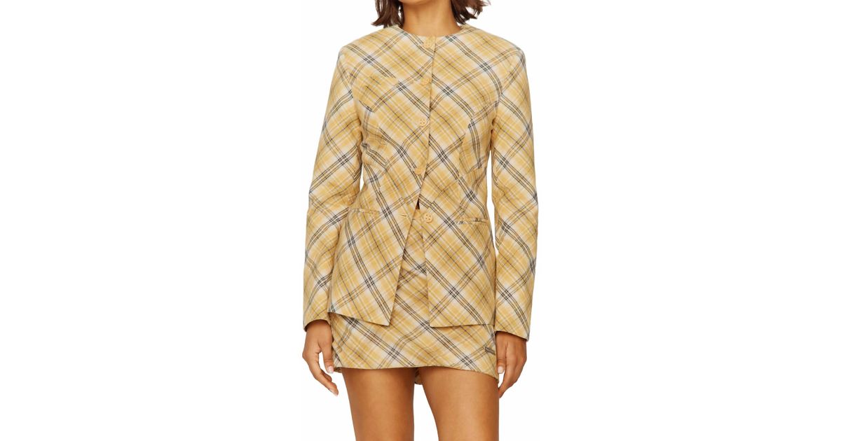 House Of Sunny Bias Cut Mini Skirt in Natural | Lyst