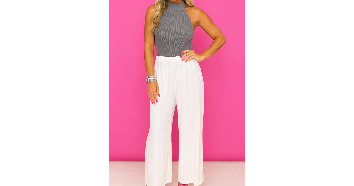 SHANNALEE Circle Neck Ribbed Tank in Pink | Lyst