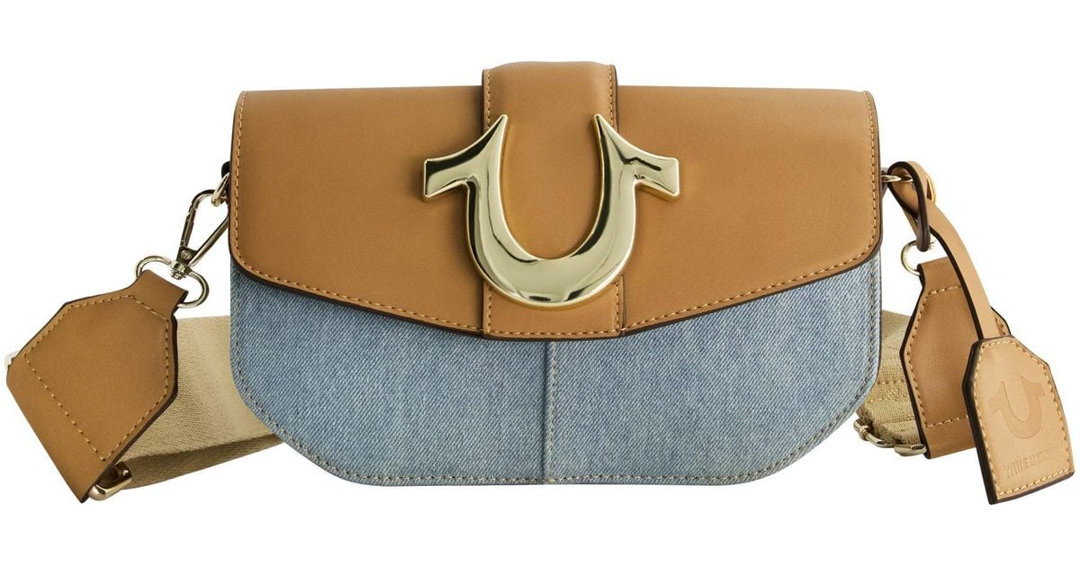 True Religion Licensed Denim Saddle Bag With Oversized Horseshoe Logo ...