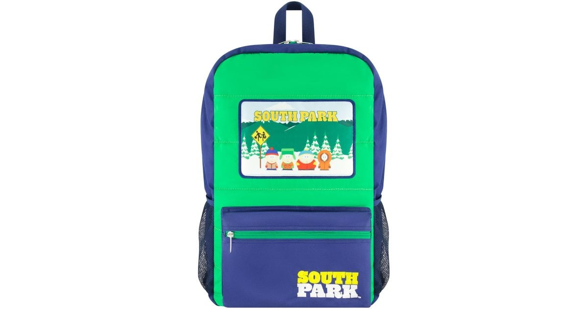 NICK SOUTH PARK South Park Quilted Backpack With Patches in Green | Lyst