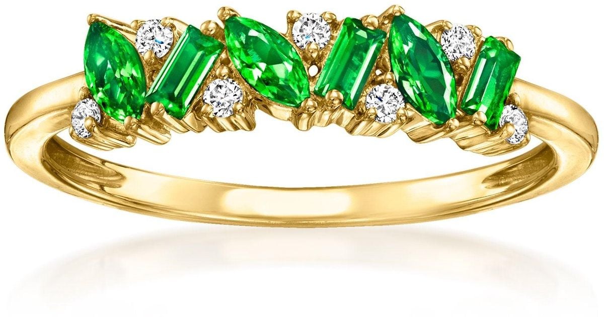 RS Pure By Ross-Simons Lab-Grown Emerald Ring With Lab-Grown Diamonds ...