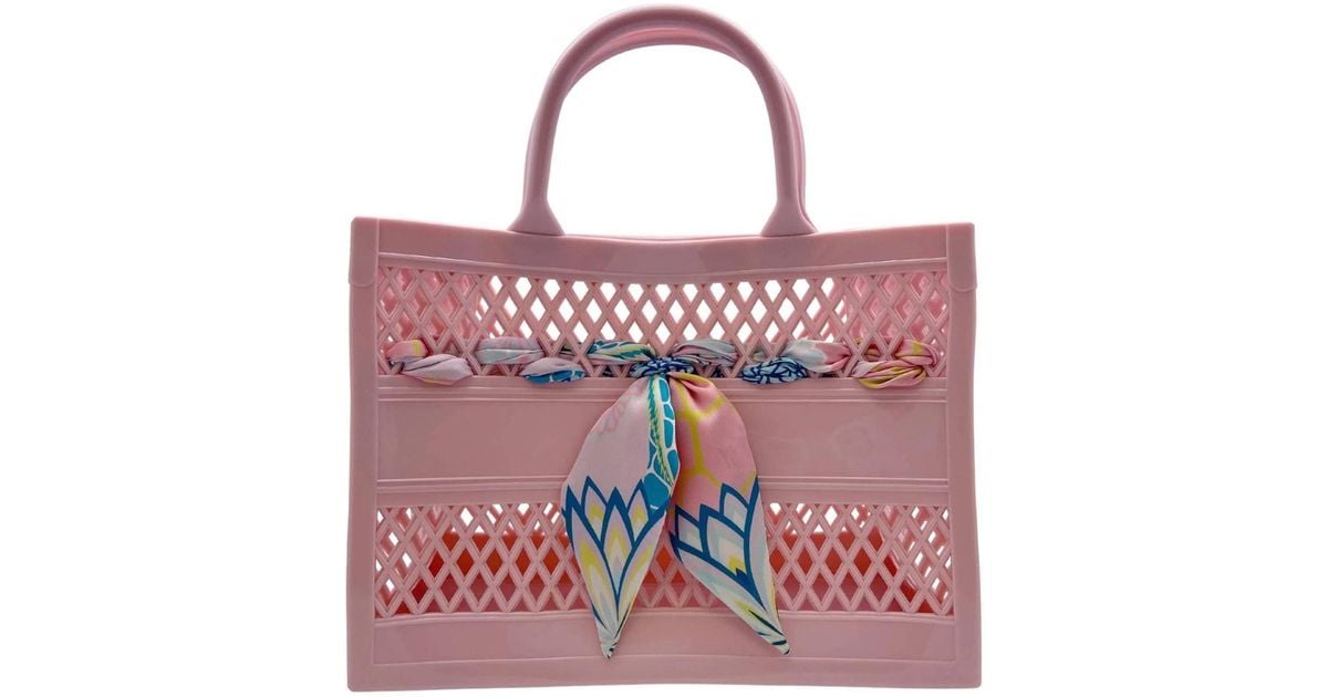 Cthru Soleil Cutout Jelly Tote Bag in Red | Lyst