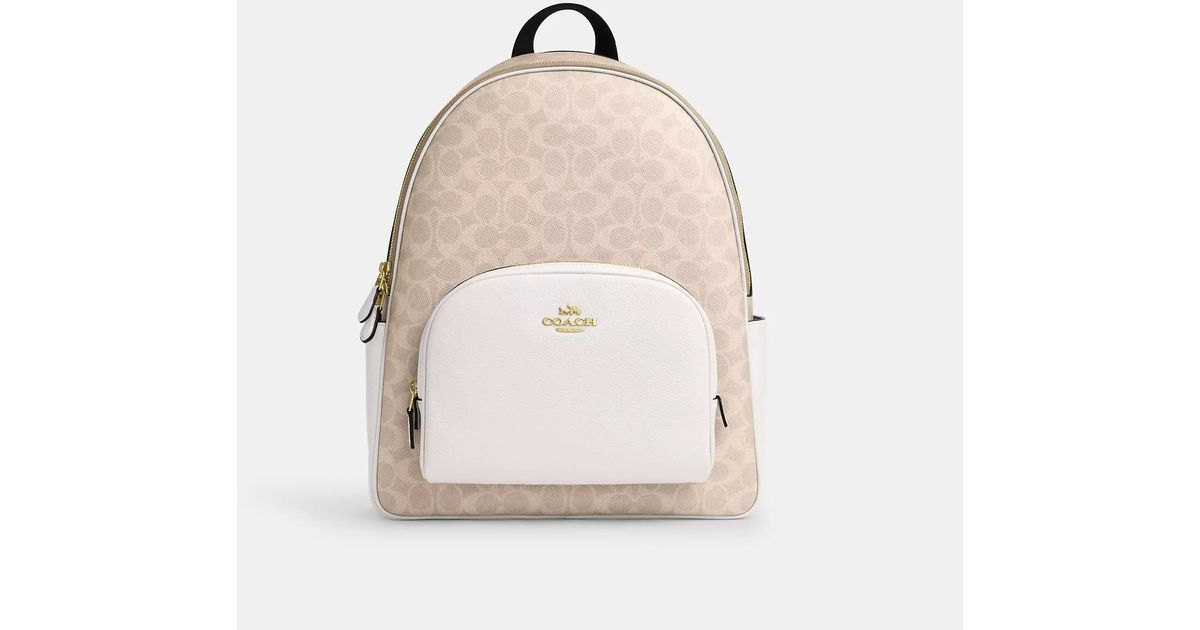 COACH Large Court Backpack in Natural | Lyst