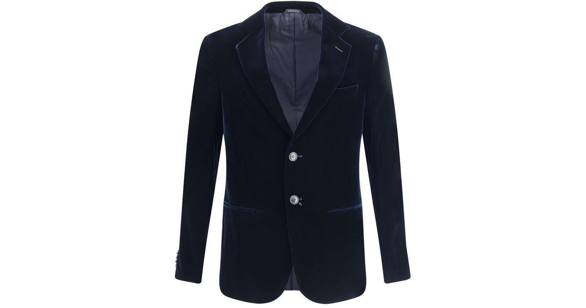 Giorgio Armani Icon George Velvet Jacket in Blue for Men | Lyst