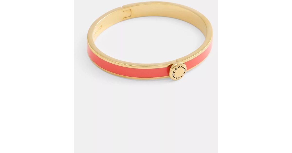 COACH Coach Rivet Enamel Hinged Bangle in Metallic | Lyst