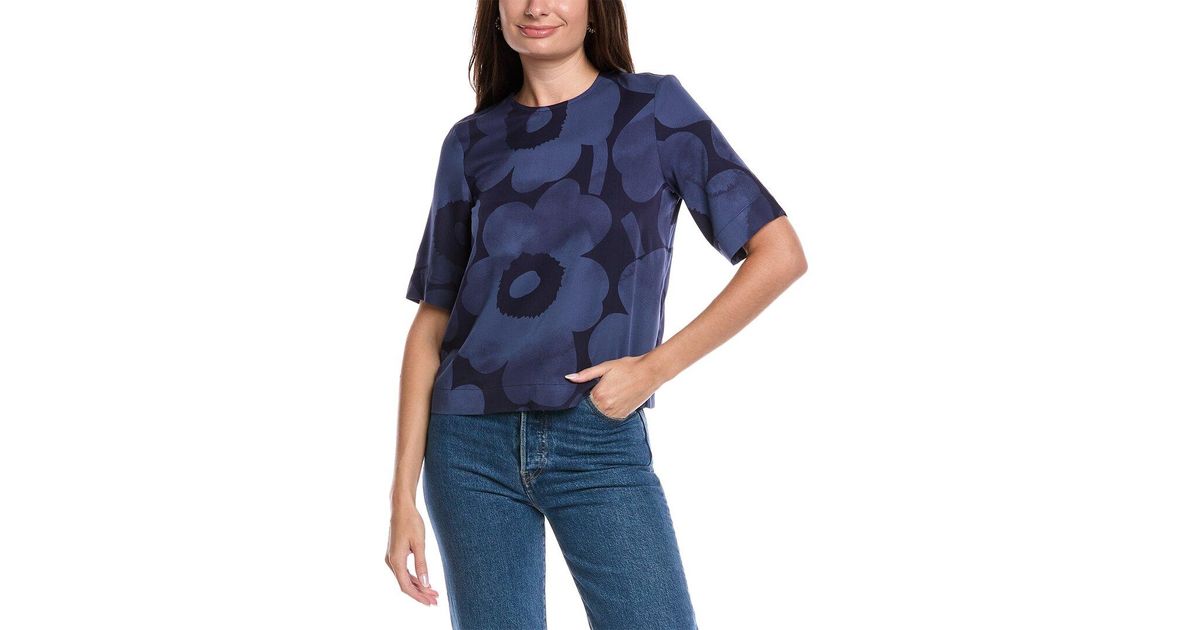 Marimekko Plantaasi Akvarelli Unikko Shirt in Blue | Lyst