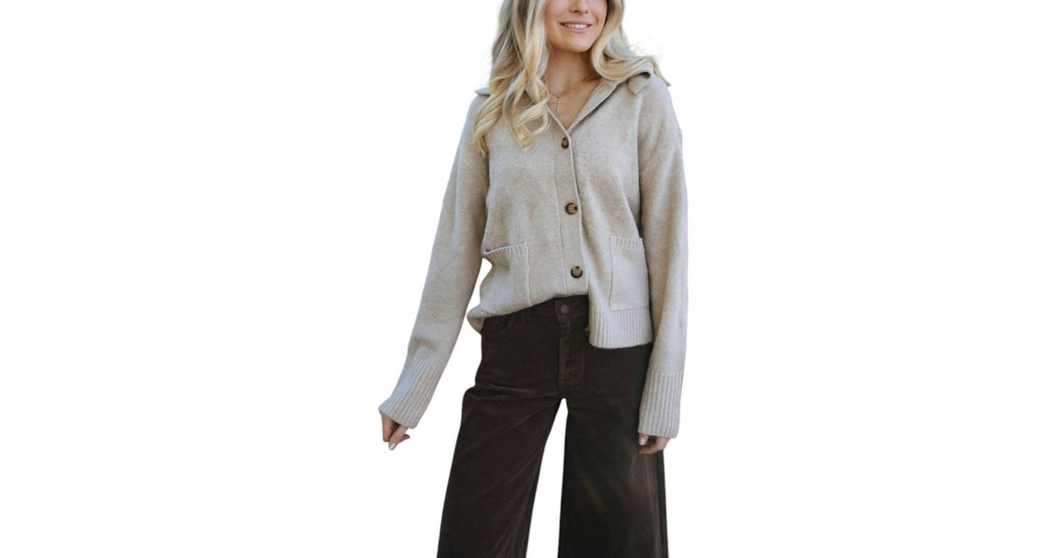 WEEKEND LOS ANGELES Delphine Cardigan in Gray | Lyst