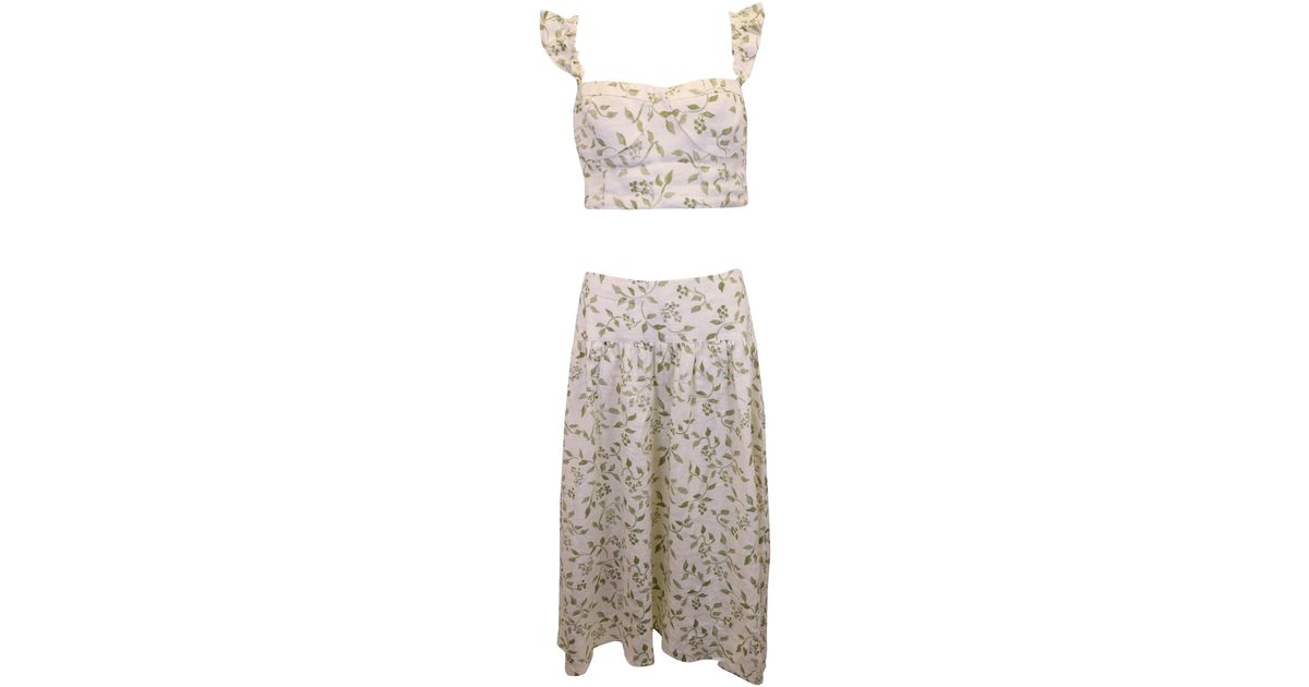 Reformation Junie Two Piece Set in White | Lyst