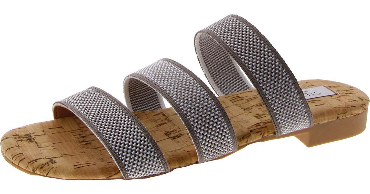 Steven New York Skie Tiger Print Slip On Slide Sandals in Brown | Lyst