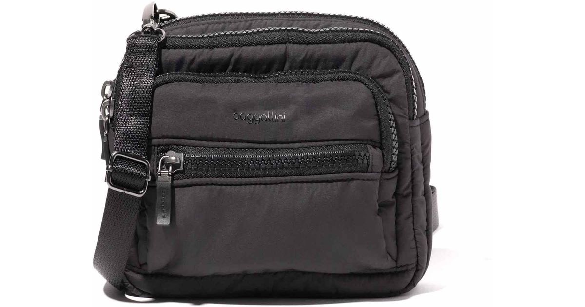 Baggallini Triple Zip Bagg Small Crossbody Bag in Black | Lyst