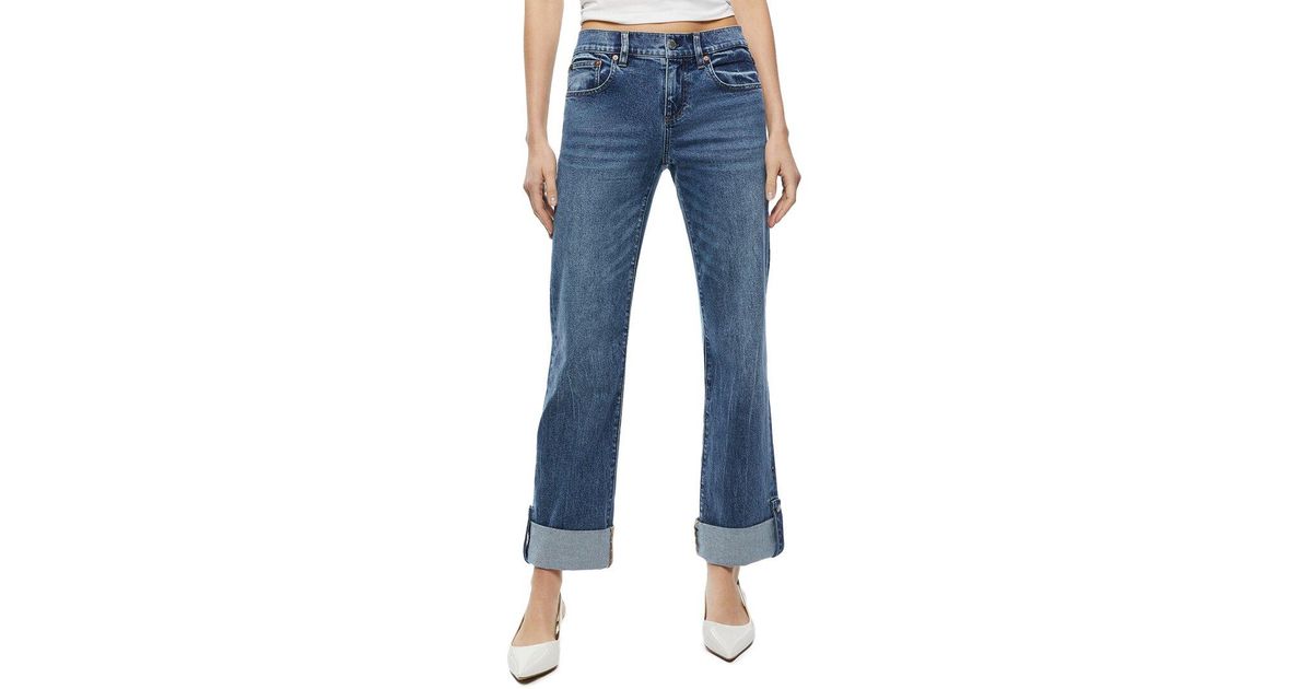 Alice + Olivia Alice + Olivia Abilene Ultra Low-rise Jean in Blue | Lyst