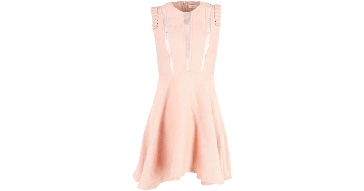 Sandro Sandro Enrika Lace-Insert Mini Dress in Pink | Lyst