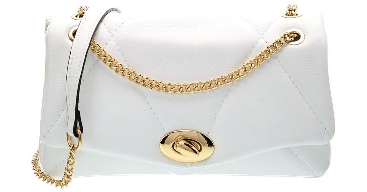 Persaman New York Sage Leather Shoulder Bag in White | Lyst
