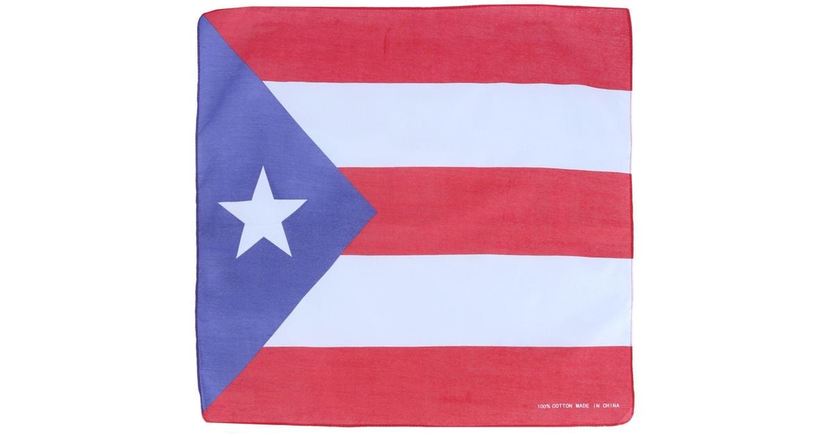 CTM Cotton Puerto Rico Flag Bandana in Red for Men | Lyst