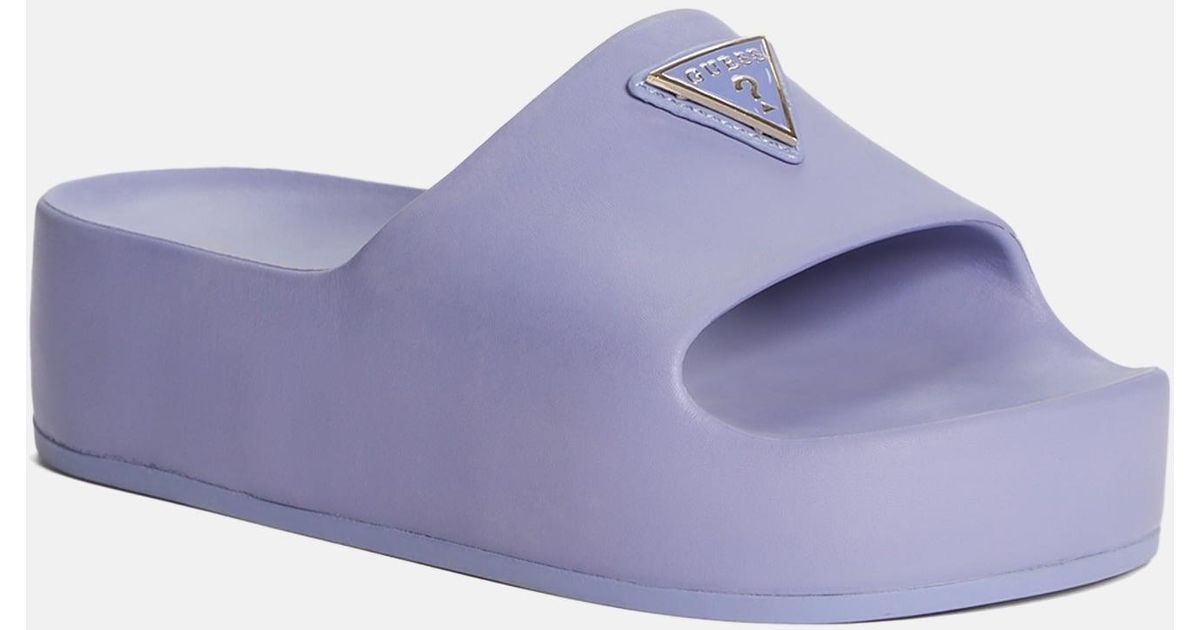 Guess Plats Platform Pool Slides in Red | Lyst