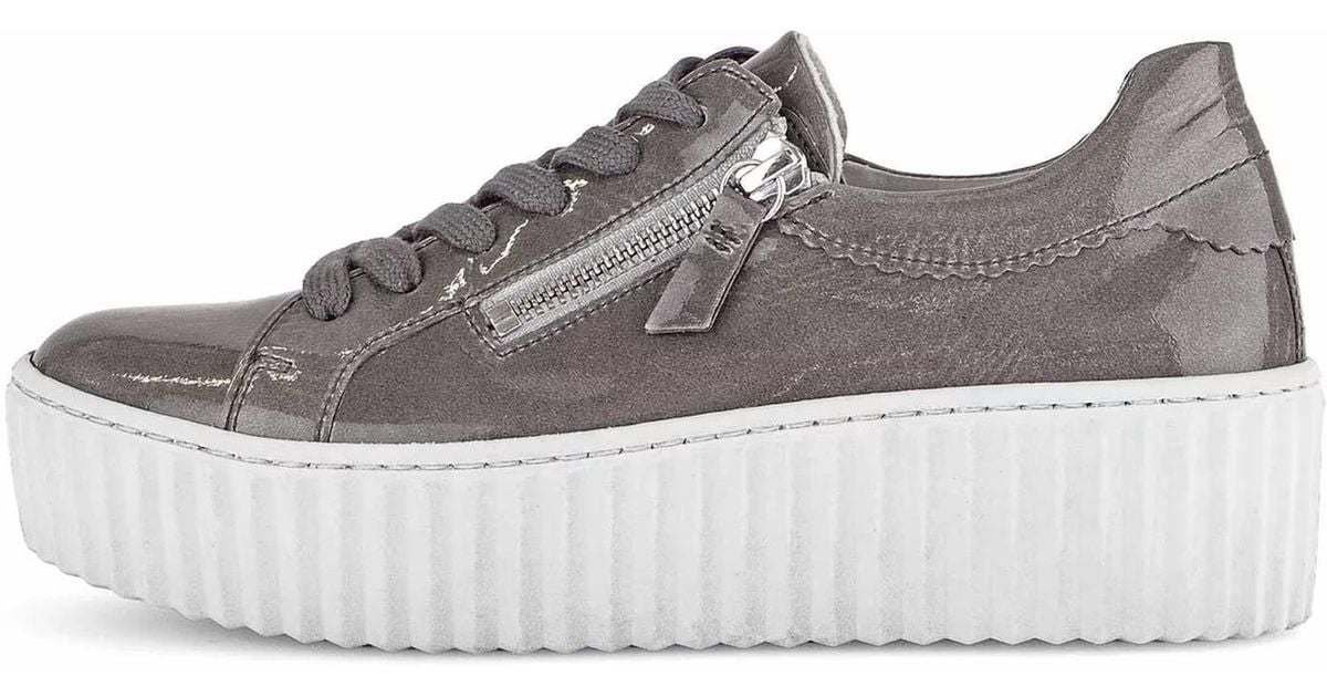 Gabor Platform Tie Sneaker in Gray | Lyst
