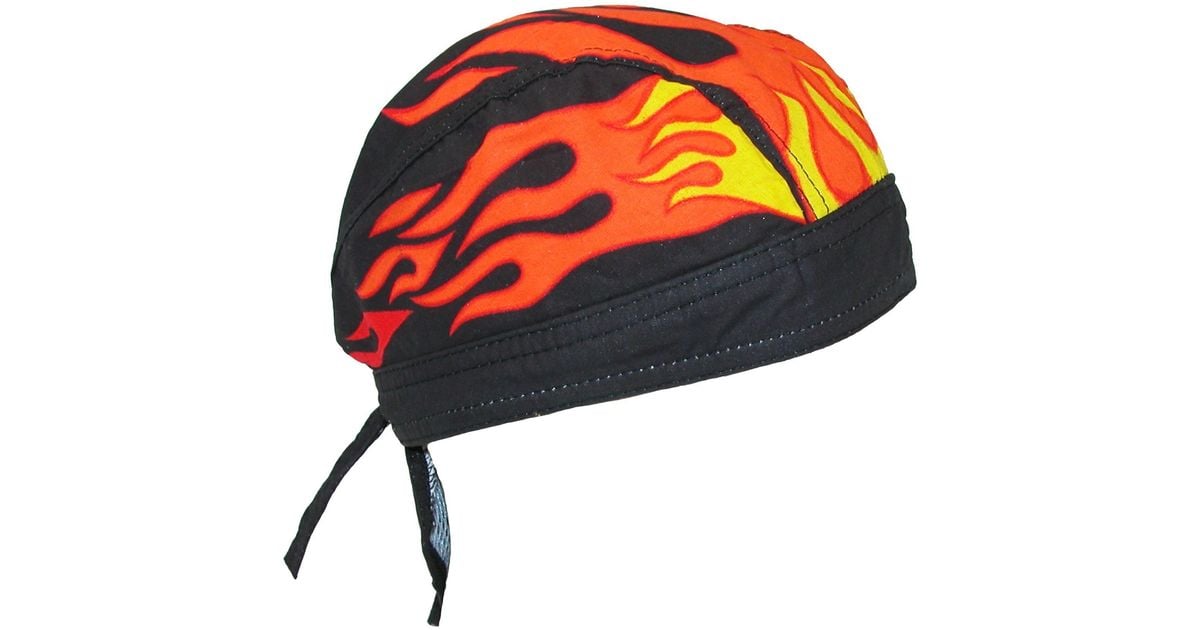CTM Cotton Lined Flames Do Rag Cap in Black for Men | Lyst