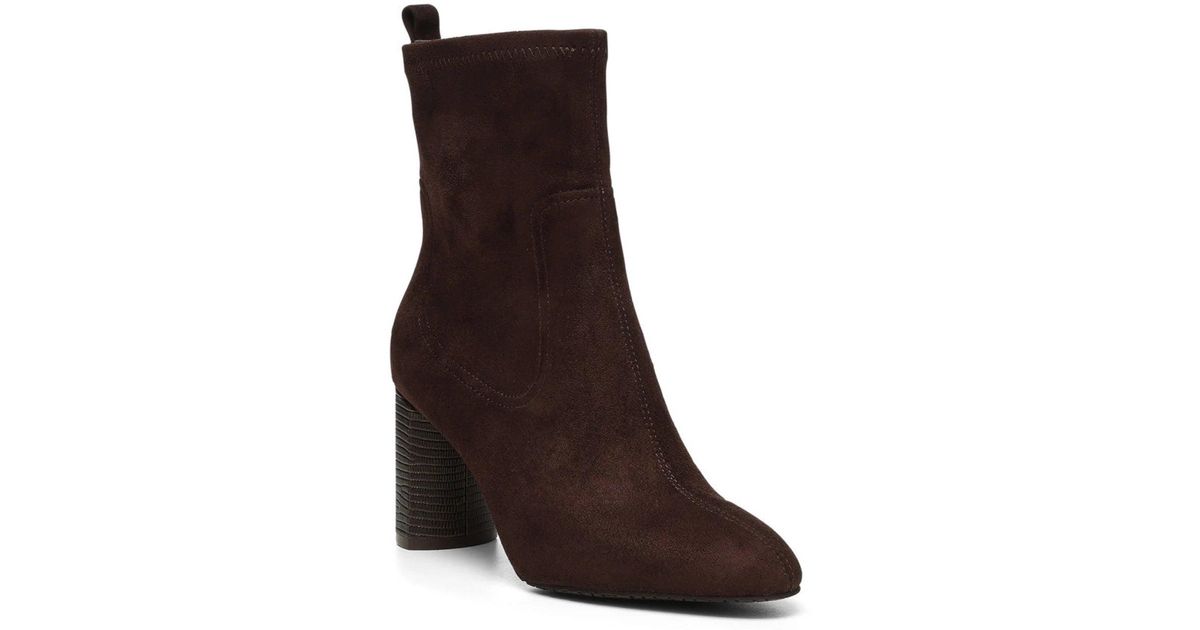 NYDJ Tone Boots Expresso Leather Pointed Toe Block Heel Rhs6551 in ...