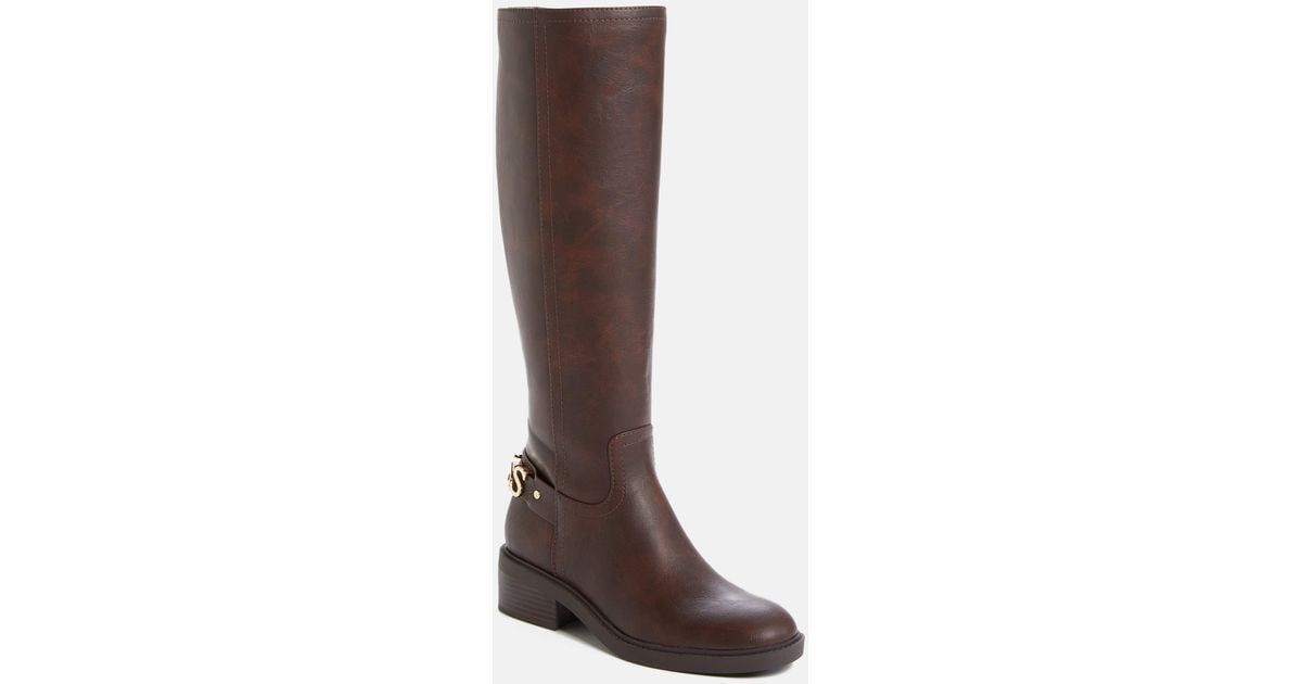 Guess Padmaa Riding Boots in Brown | Lyst