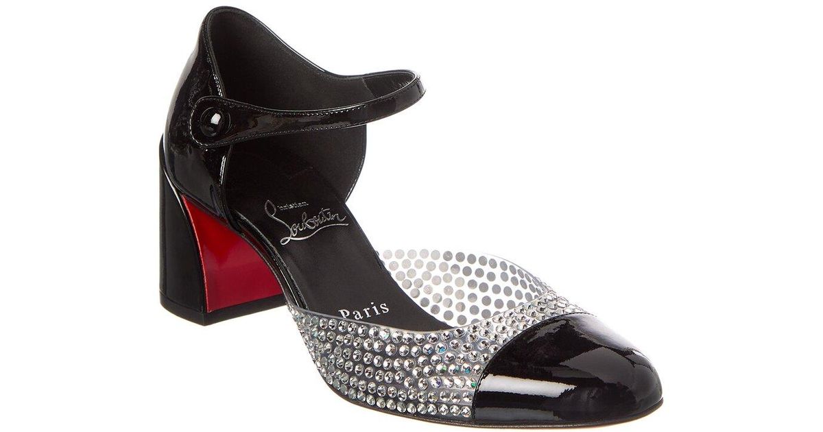 Christian Louboutin Miss Mj Strass 55 Patent Pump in Metallic | Lyst