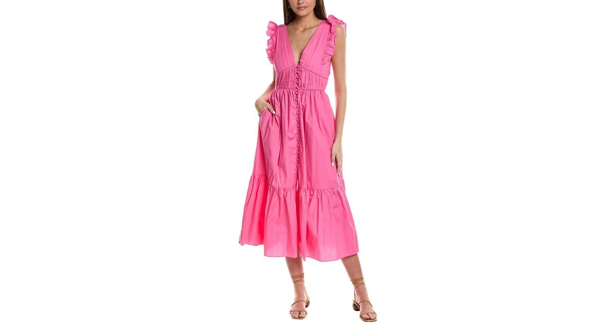 O.P.T O.P.T. Anja Midi Dress in Pink | Lyst