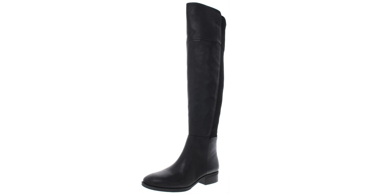 Sam Edelman Pam Zipper Suede Over-The-Knee Boots in Black | Lyst
