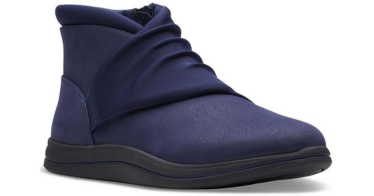 Clarks Wedge Booties Ankle Boots in Blue | Lyst