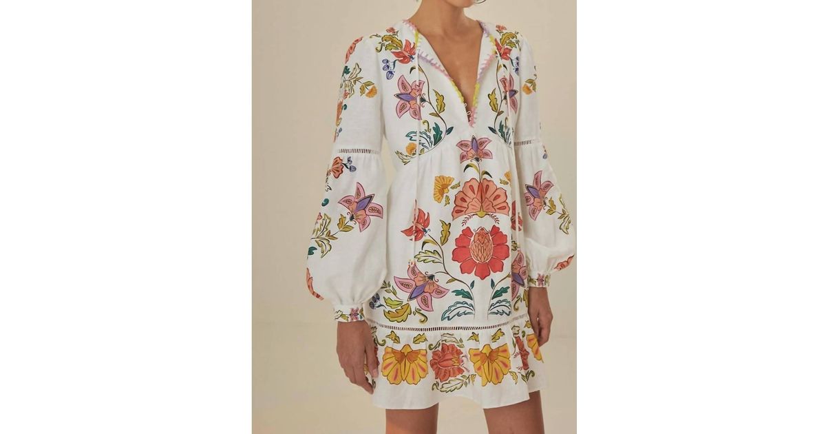 FARM Rio Off- Floral Insects Mini Dress, Floral Insects Off | Lyst