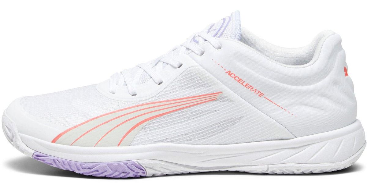 PUMA Accelerate Turbo Court Shoes in White | Lyst