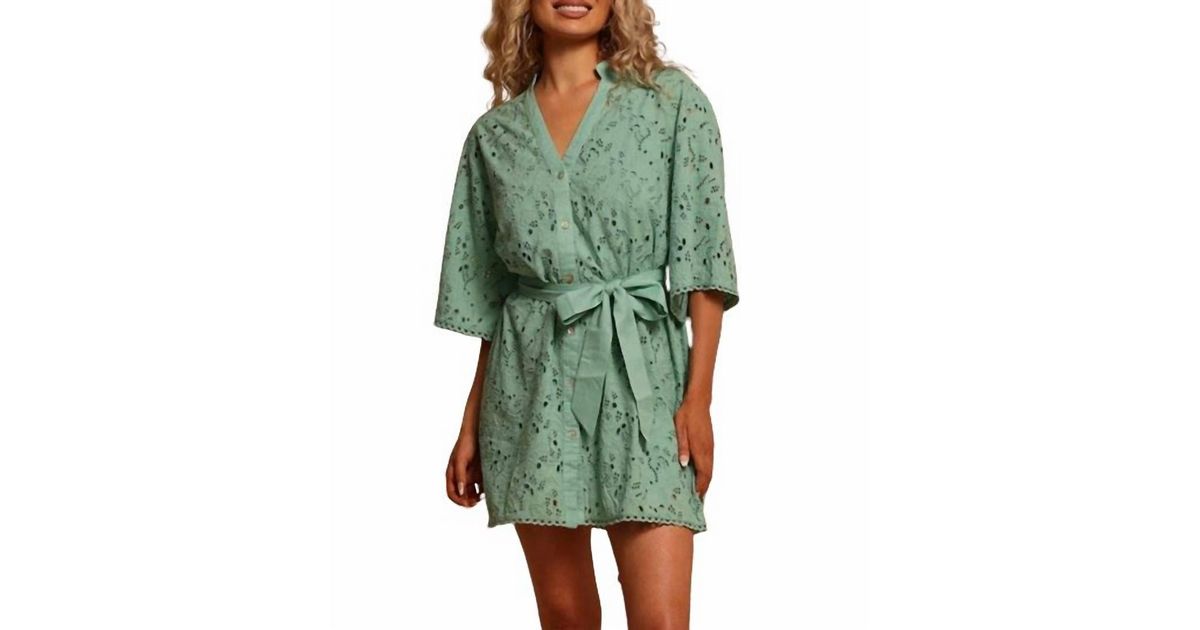 Shore Projects Napa Mini Dress in Green | Lyst