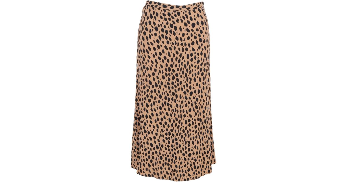 Reformation Leopard Print Midi Skirt in Natural | Lyst