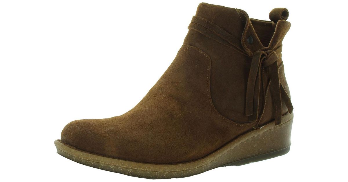 Born Vaughn Suede Zip Up Ankle Boots in Brown | Lyst