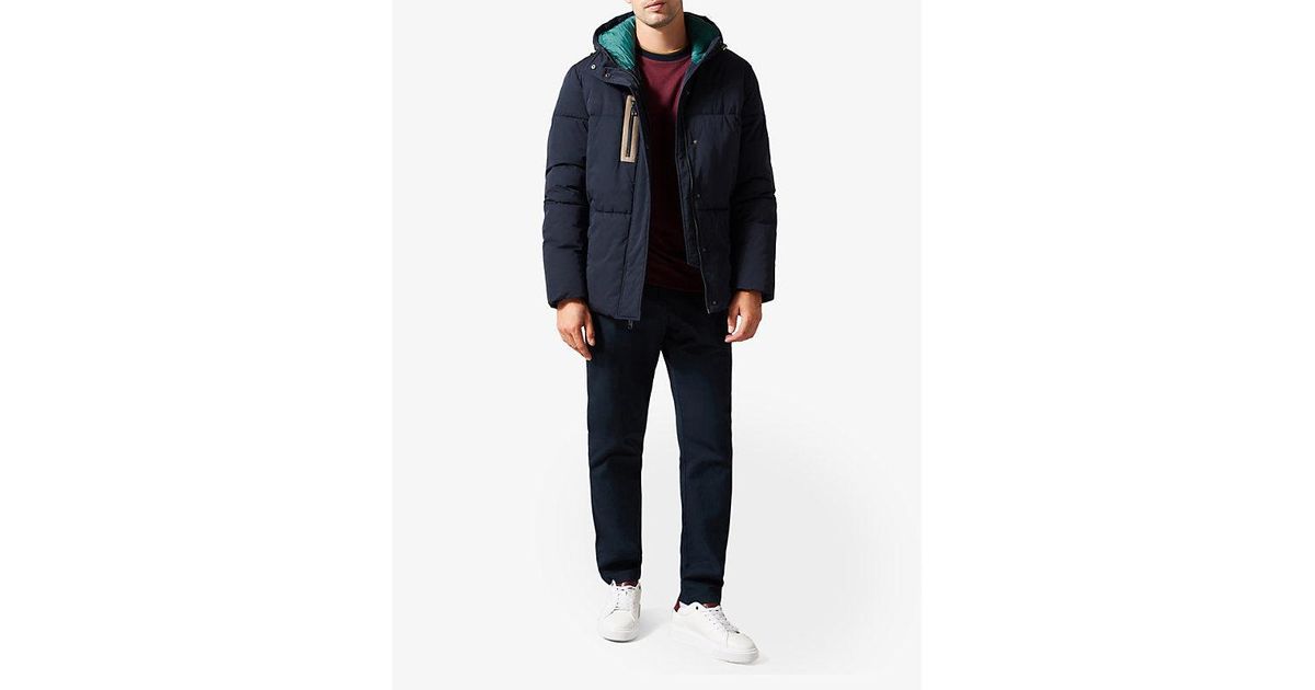 Ted Baker Kinmont Hooded Full Zip Puffer Jacket in Black for Men | Lyst