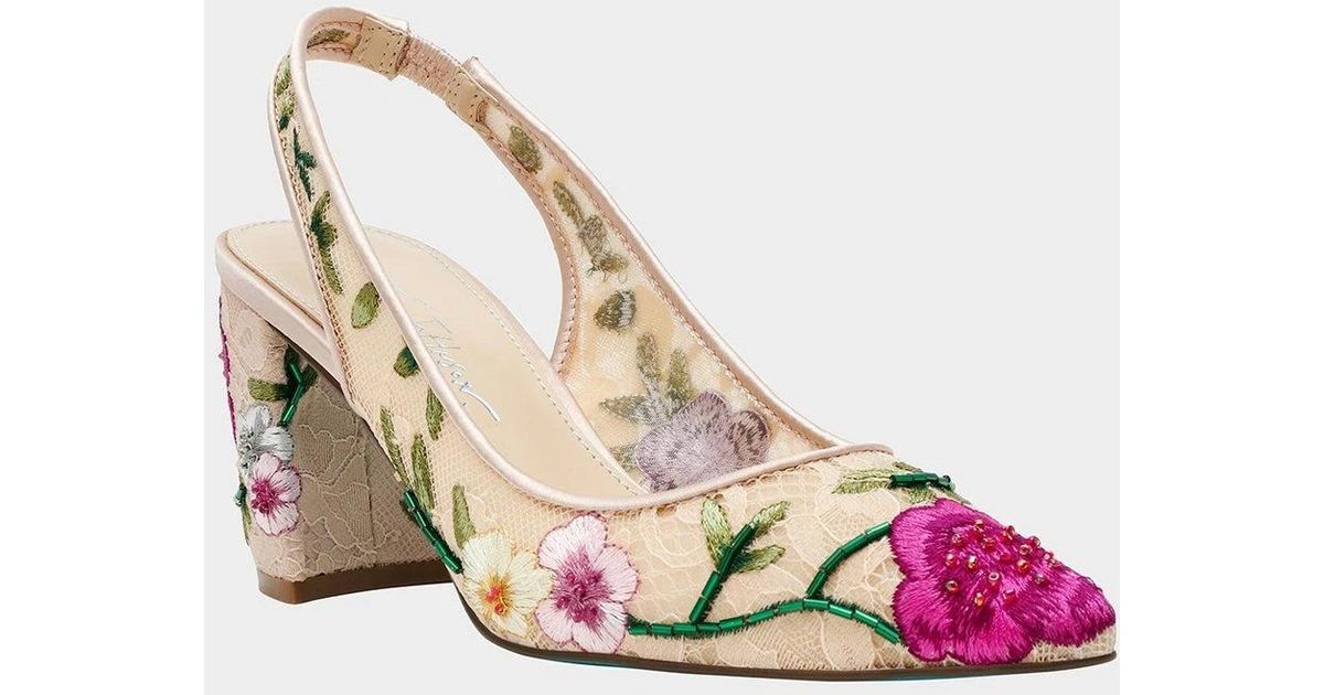 Betsey Johnson Lira Pump Blush Multi Floral Block Heel Gal1296 in Pink ...